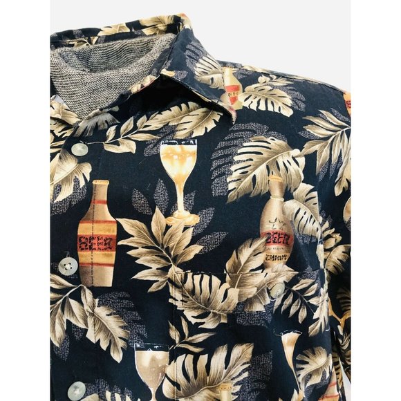 campia moda | Shirts | Campia Moda Mens Hawaiian Camp Shirt Black Beer ...